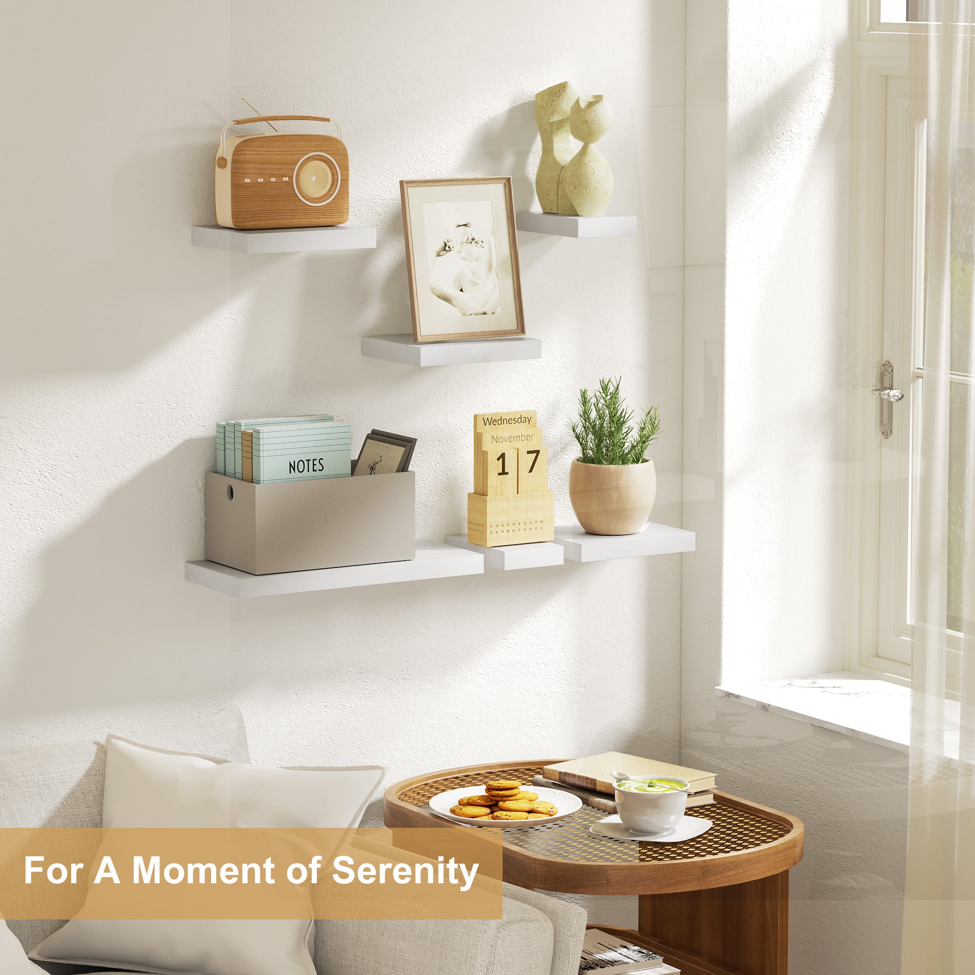 Love-KANKEI Floating Shelves Wall Mounted Set of 6